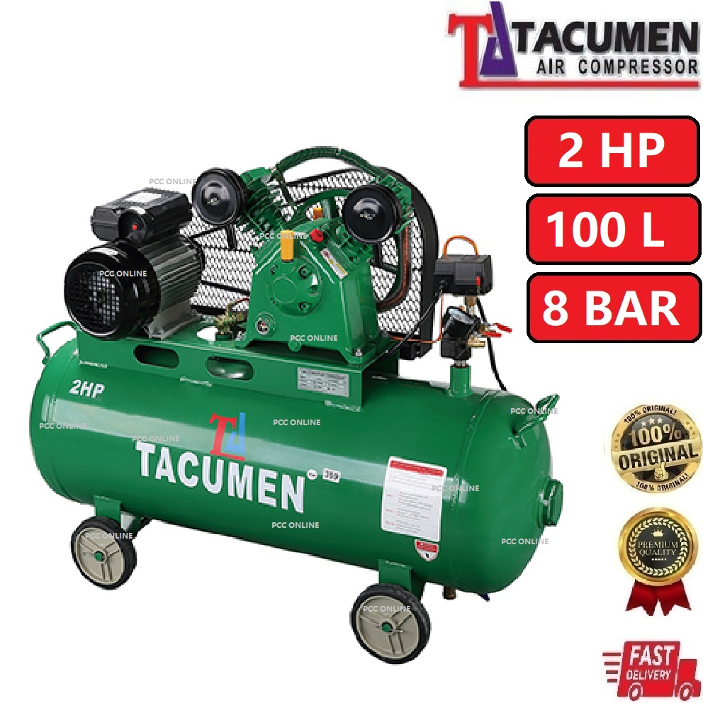 Tacumen TA-20LS Air Compressor|Compressor Angin|Pam Angin 2HP 100L 8Bar ...
