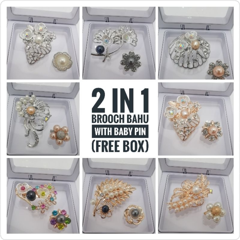 (FREE BOX) Keronsang Bahu Mutiara Asli With Baby Brooch | Shopee Malaysia