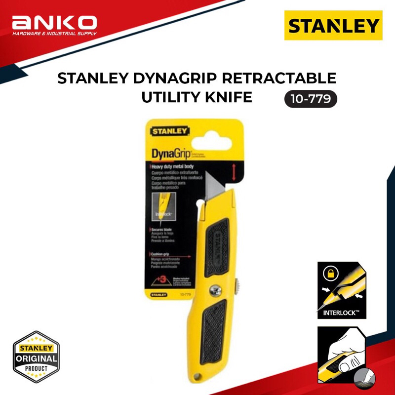 STANLEY DYNAGRIP RETRACTABLE UTILITY KNIFE #10-779 | Shopee Malaysia