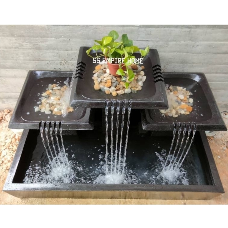S03 Brown 5x2.5 Sandstone Water Pond Fountain Garden Water Feature ...