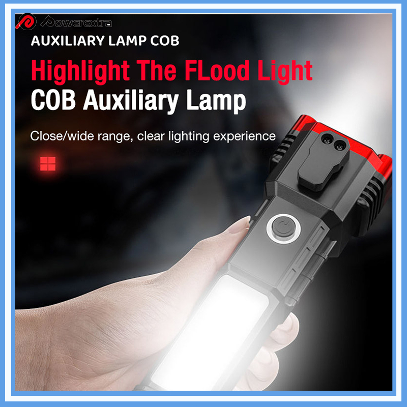 Multi-function USB LED Flashlight Super Bright Safety Hammer Outdoor ...