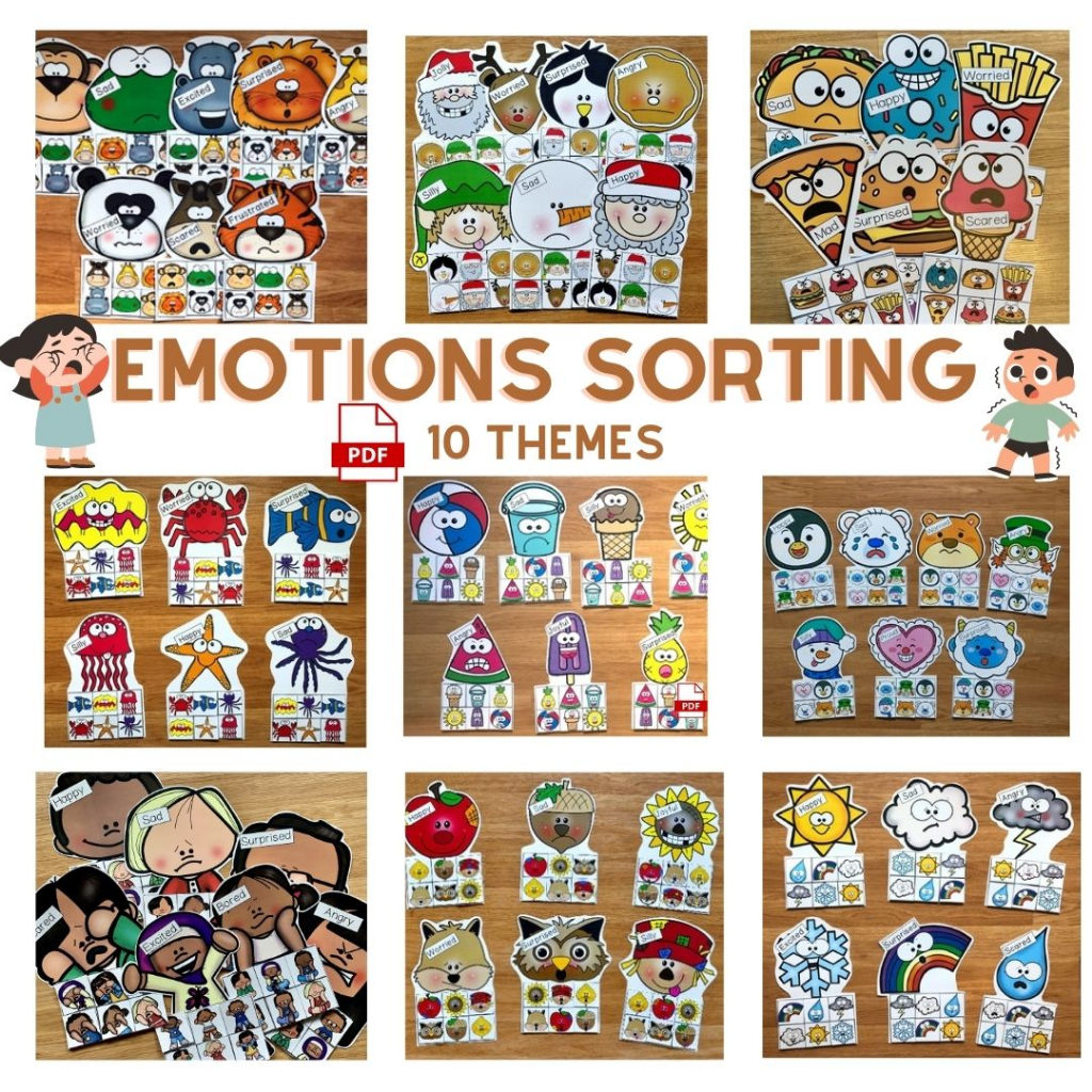 169 (PDF) Kids Emotions Sorting Mat BundleI Autism I Preschool I ...