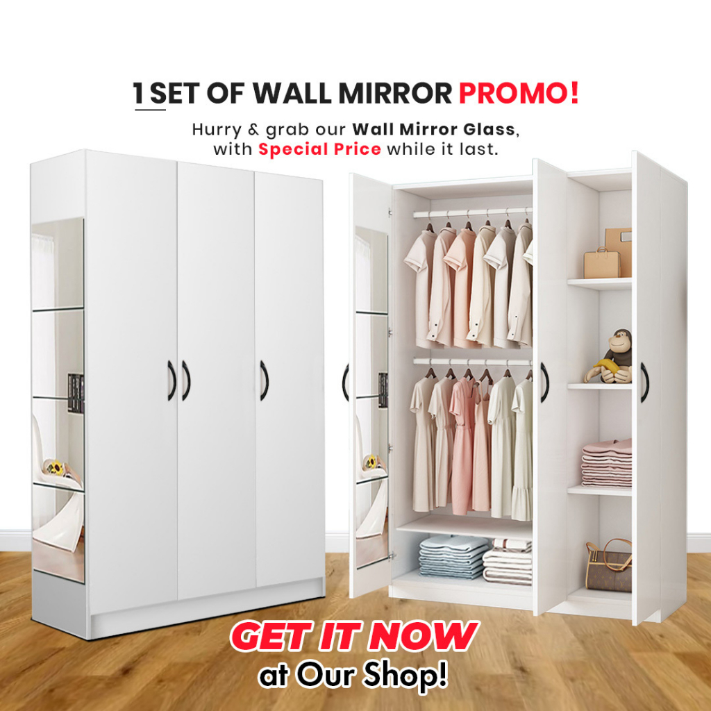 Bedroom Concept Wooden Wardrobe / Kabinet / Almari Baju/Arlo/3 door ...