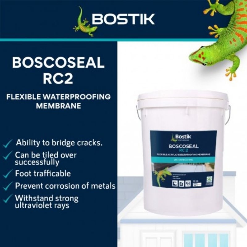 BOSTIK BOSCOSEAL RC2 / BLOCK A550 (20KG) Acrylic Flexible Waterproofing ...