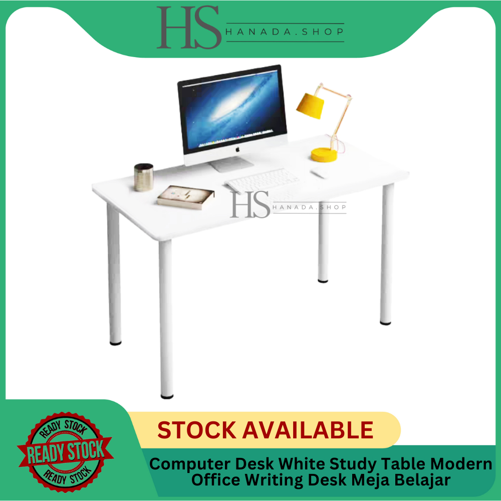 White Study Table Office Computer Table Writing Desk Thickened Table ...