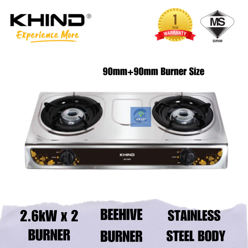 KHIND GAS STOVE STAINLESS STEEL GC1009 / DAPUR GAS STAINLESS STEEL ...