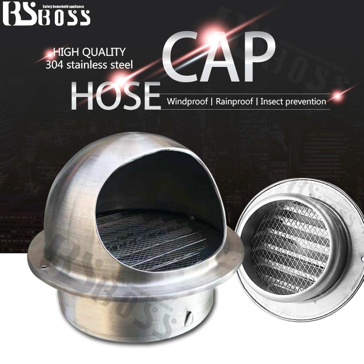 BSBOSS 4" (100mm) 6" (150mm) Stainless Steel Hood Ducting Cap - For ...