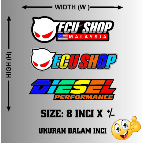 STICKER DIESEL ECU SHOP ECU SHOP MALAYSIA PROTON HONDA PERODUA 4X4 ...