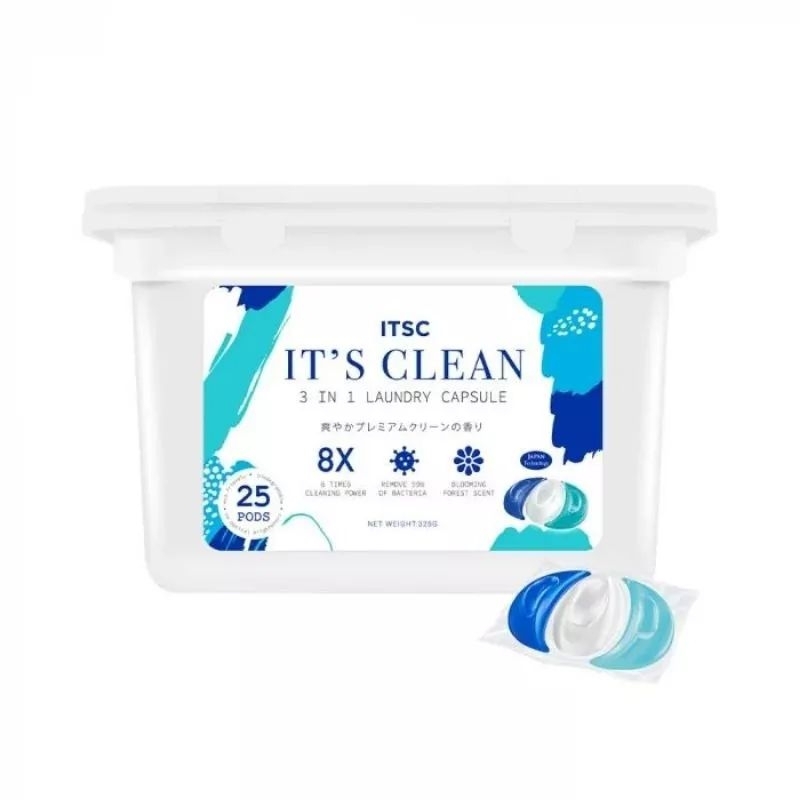 It's Clean 3in1 Laundry Capsules 25's ( 8x cleaning power) | Shopee ...
