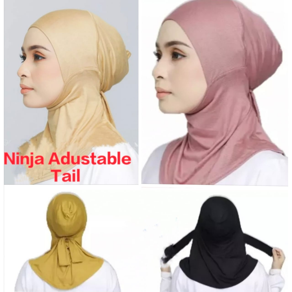 ANAK TUDUNG NINJA ADUSTABLE TAIL/INNER NECK TIE BACK NINJA TALI ...