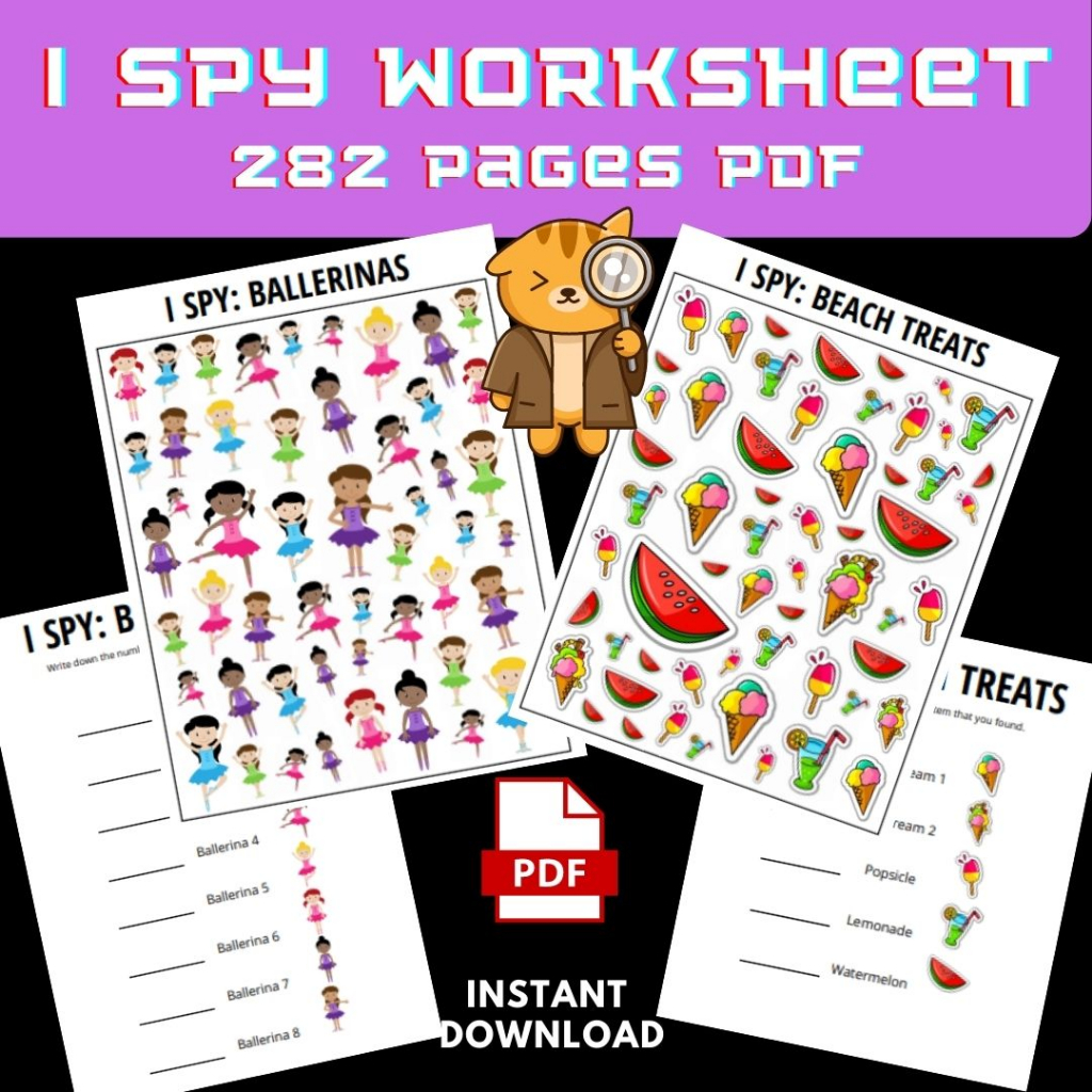 141- I SPY 282 pages worksheet I Focus Concentration activity for kids ...