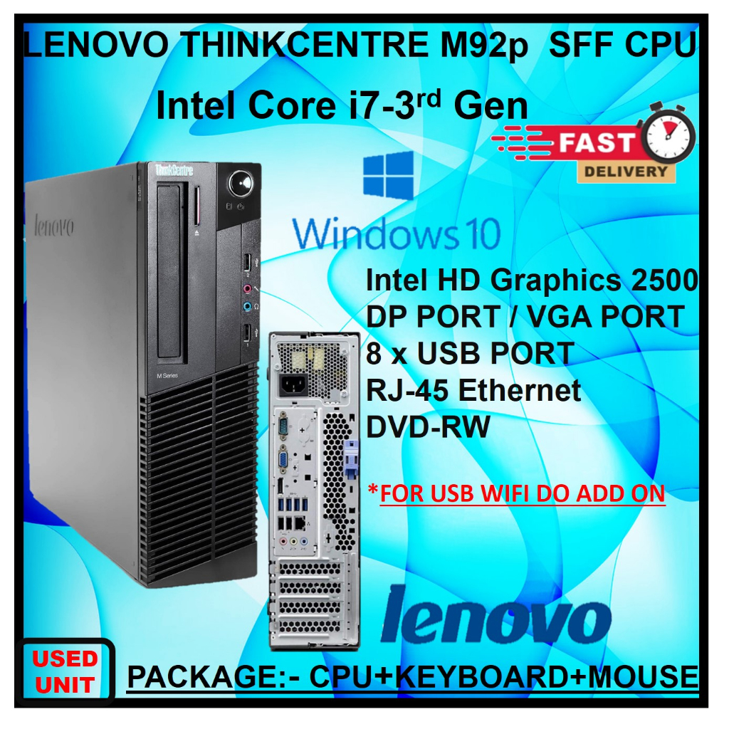 Lenovo ThinkCentre SFF Desktop M91P / M92P / M93p / M700 /M73 UPTO 32GB ...