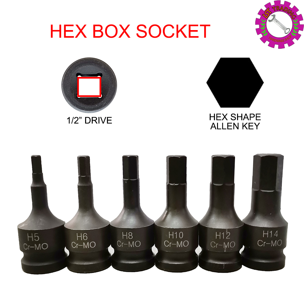 [READY STOCKS] BOX SOCKET ALLEN KEY 1/2" DR / HEX KEY BOX SOCKET/ CR-MO ...