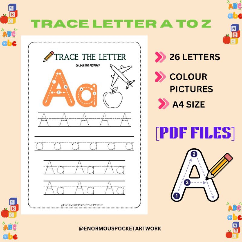 [PDF] ABC Tulis ABJAD,Trace Sheet,Latihan Surih/Tulis ABC | Shopee Malaysia