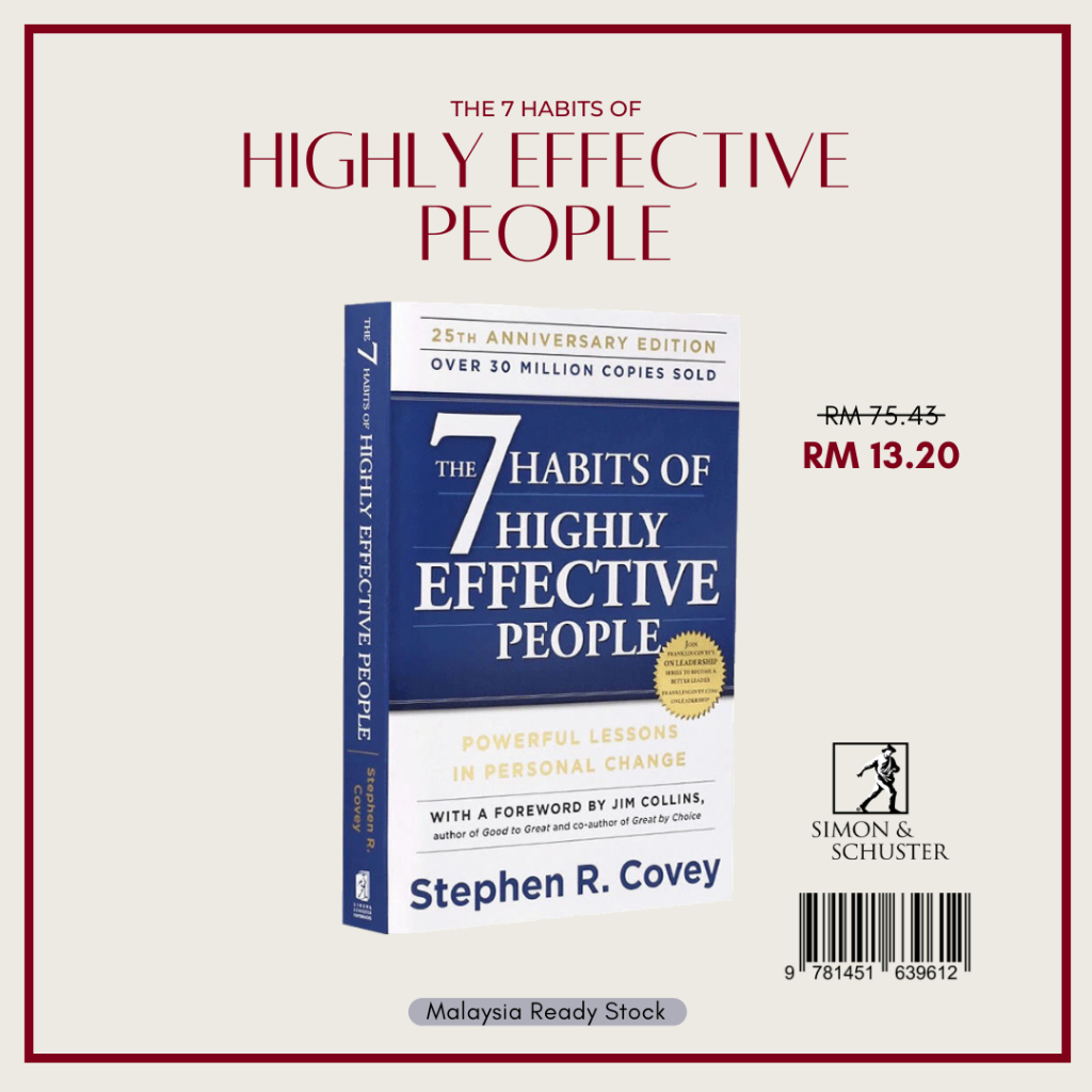 The 7 Habits of Highly Effective People by Stephen R. Covey 25th Anniversary Edition Self Help ...