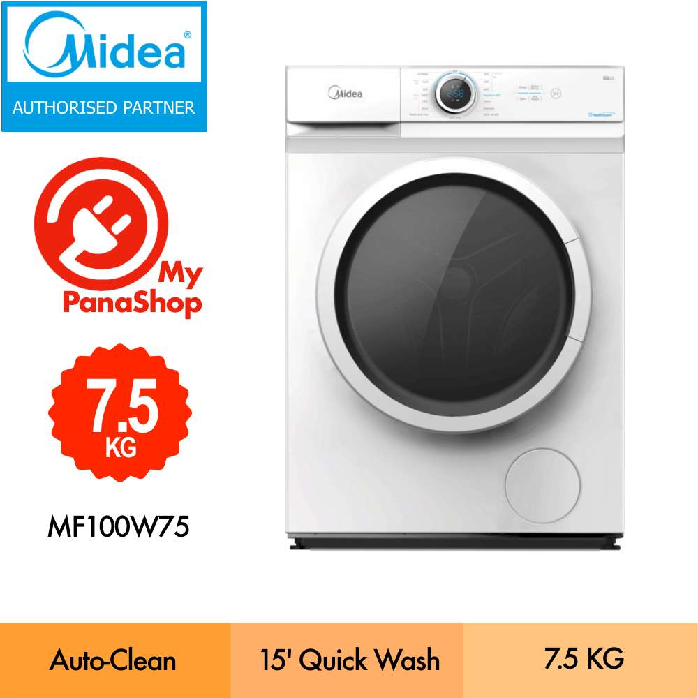 Midea Washer Front Load Washing Machine (7.5KG) MF100W75 | Shopee Malaysia