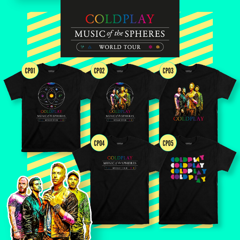 Coldplay World Tour Concert T-shirt Adult Cotton Black Custom Tee ...