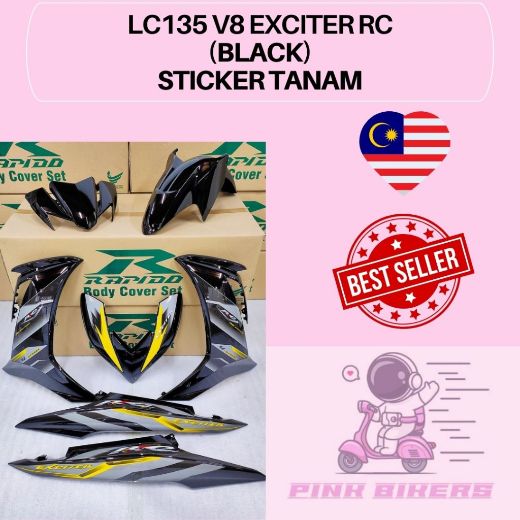 Coverset LC135 LC-135 V8 EXCITER RC (215) Black Red Blue Bodyset ...