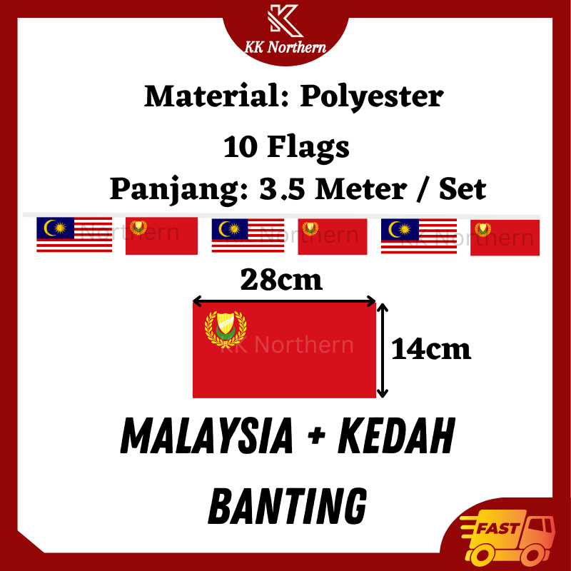 Flag Malaysia Bendera Kecil Gantung Negeri Jalur Gemilang Negeri Tali ...