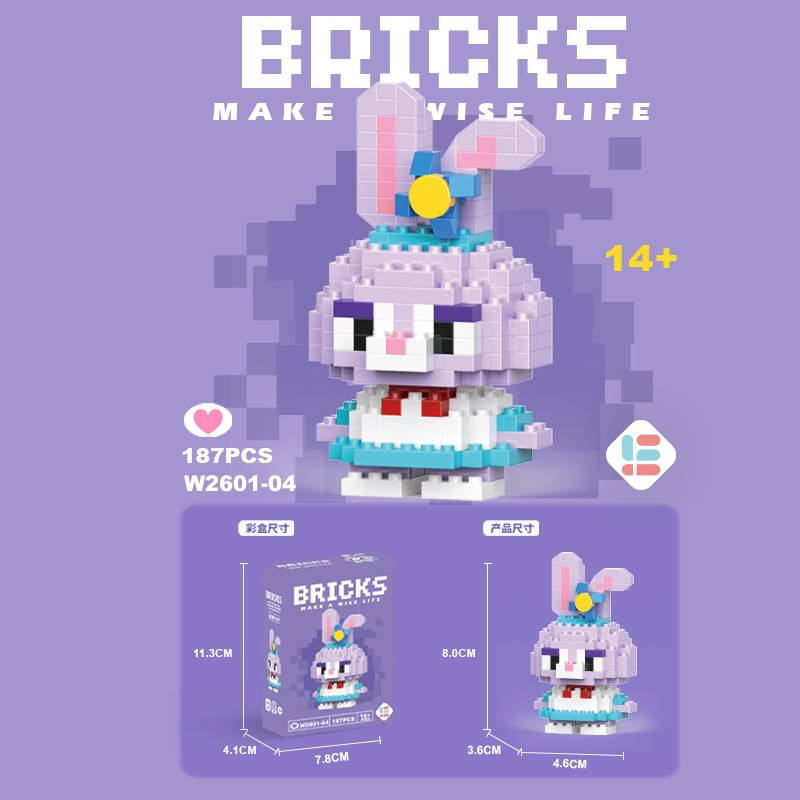 3D Mini Building Block Cute Character Model Nano Block Cartoon block Toys 微颗粒/积木/摆件/玩具礼物/模型 ...
