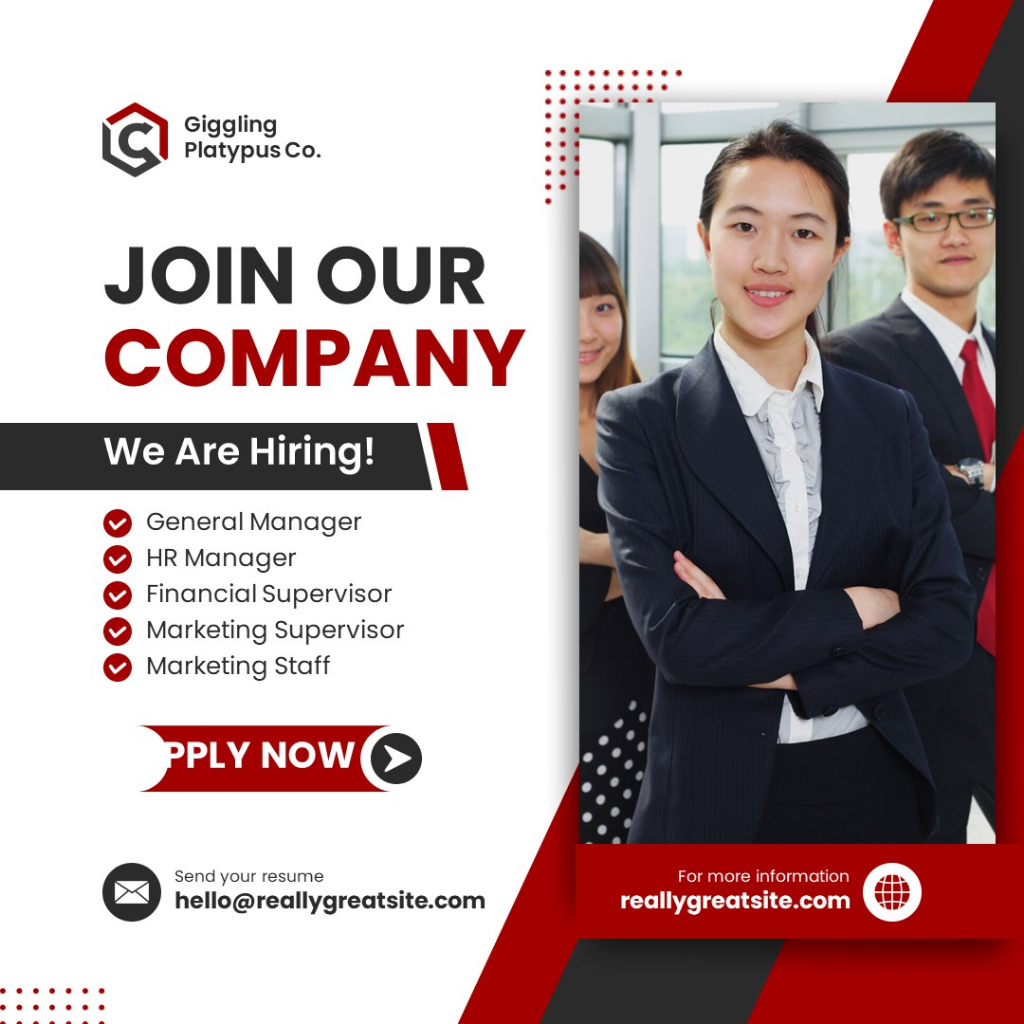 JOB VACANCY ANNOUNCEMENT TEMPLATE [EDITABLE] White And Maroon Modern ...