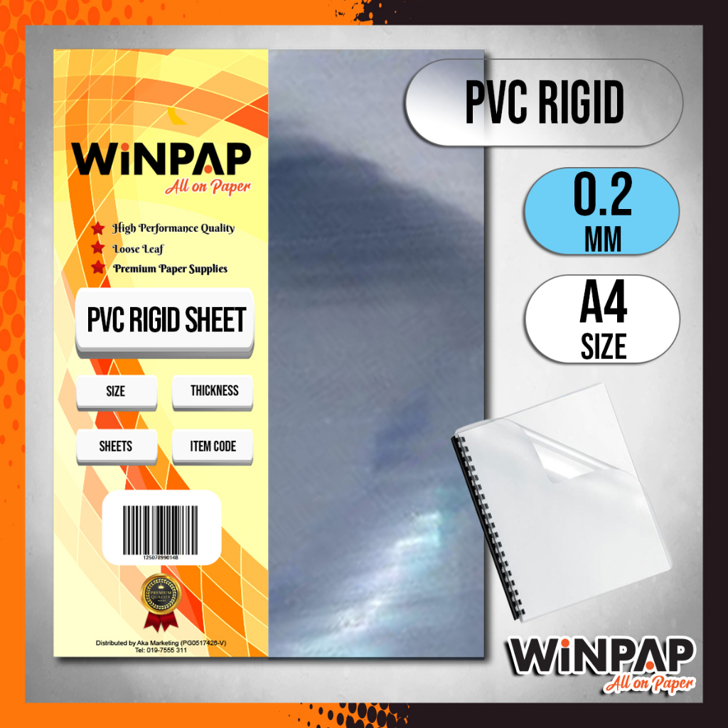 WinPAP PVC Rigid Sheet (A4 Size, A3 Size, 0.2mm, 20s)Binding Cover, PVC ...