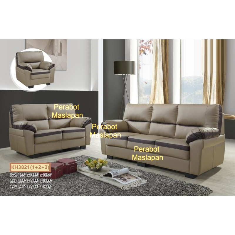 Harga Kilang High Class PVC Sofa 1 Seater 2 Seater 3 Seater Sofa Kulit ...