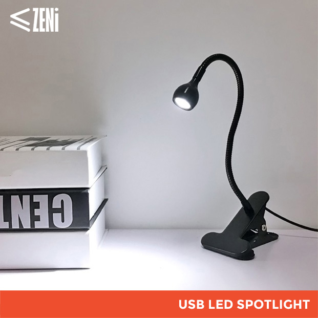 ZENi USB Spotlight with Clamp | Modern LED Lighting with Bulldog Clip ...
