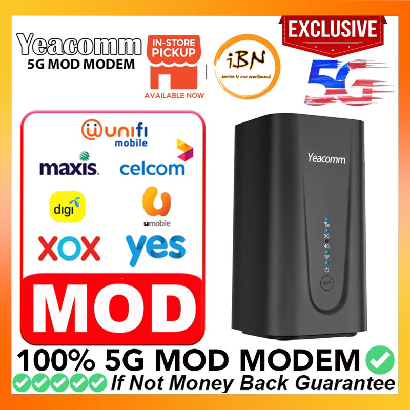 WIFI6 AX3600 5G MOD MODEM Modified By Pass Hotspot Yeacomm FOURFAITH NR330 Support all telco ...