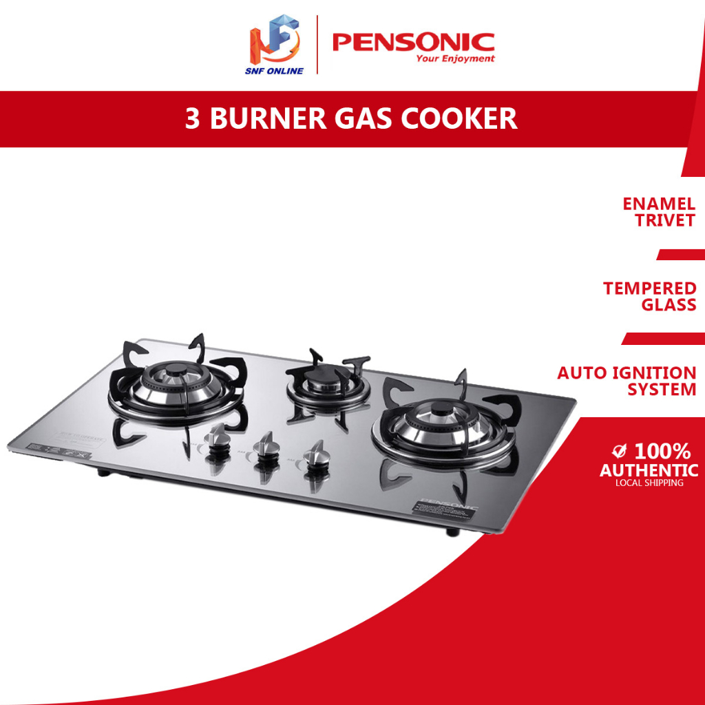 Pensonic 3 Burner Built-In Glass Hob PGH-413N | Shopee Malaysia