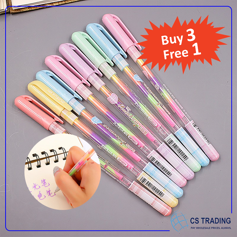 Rainbow Color Gel Pen DIY Album Photo Decoration Highlighter Marker Pen ...