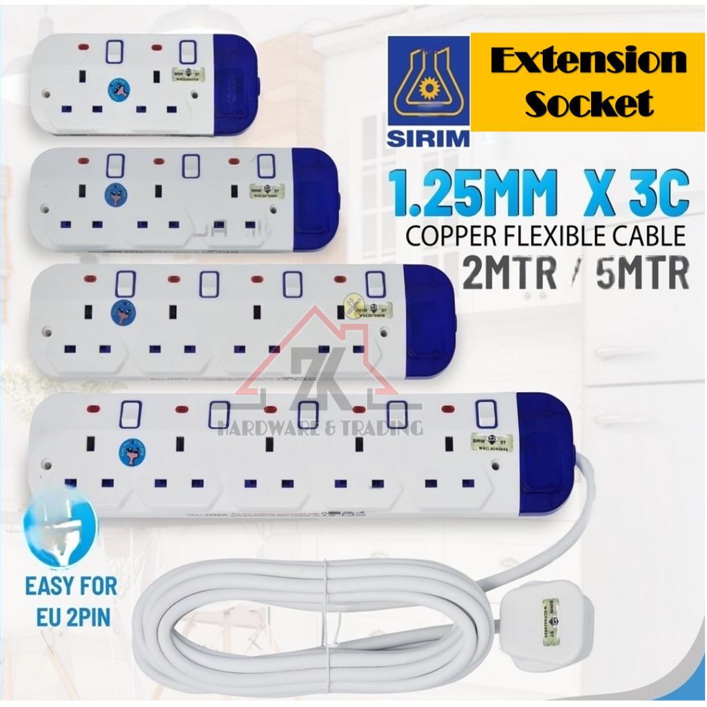 [SIRIM APPROVED] Extension Trailing Wire Extension Plug Socket Neon ...