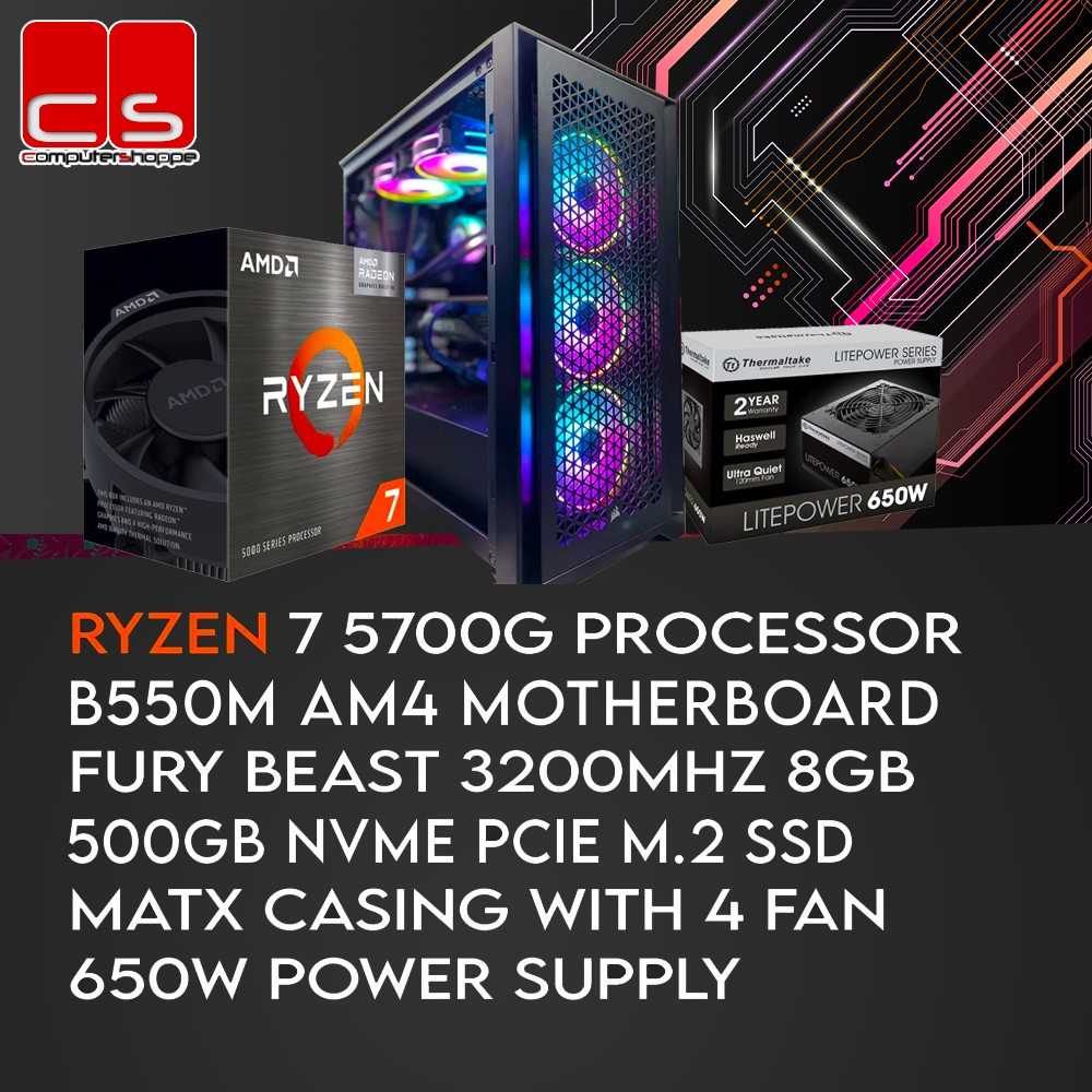 Gaming PC Package With Ryzen 7 5700G / DDR4 RAM / 500GB SSD | Shopee ...