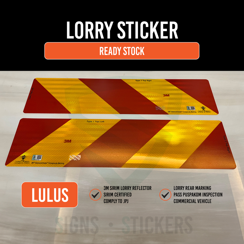 1 PAIR Reflective Sticker Puspakom JPJ Sticker Lori Lorry Reflective ...