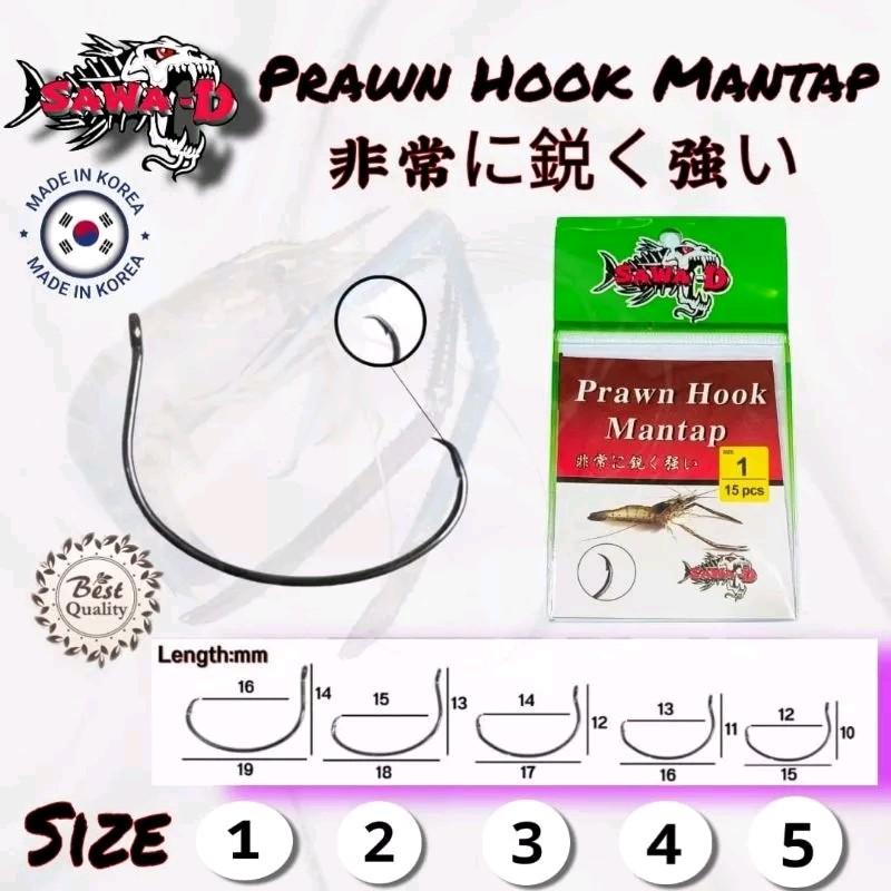 Sawa-D Prawn Hook Mantap Mata Maut Fishing Korea Hook Mata Kail Udang ...