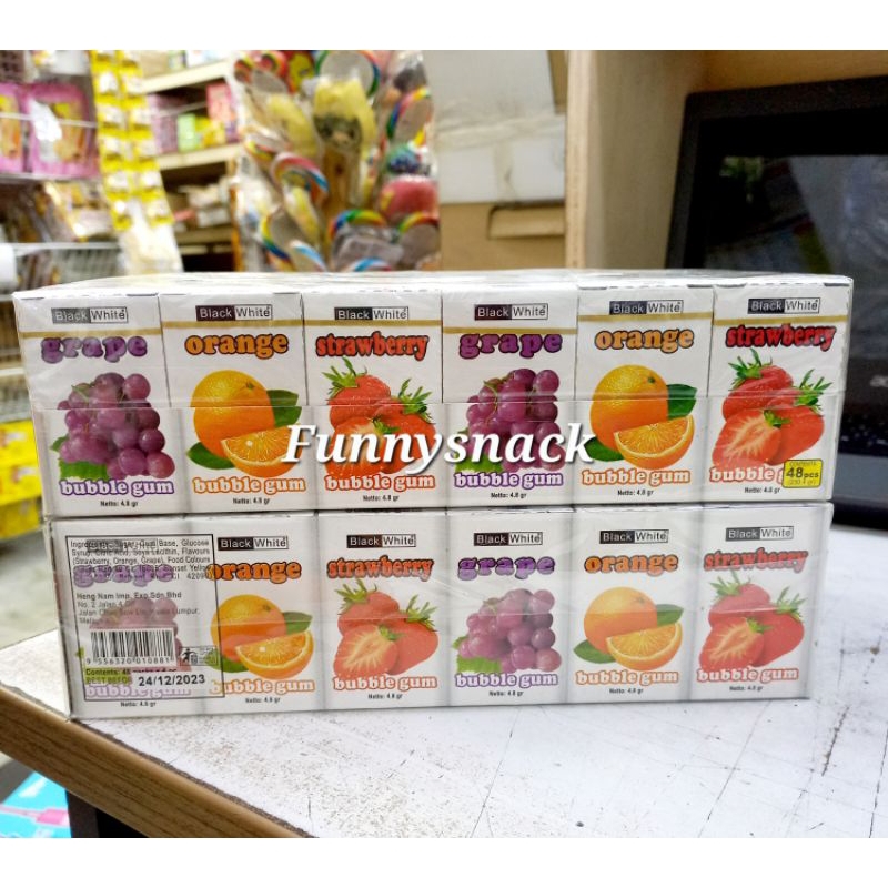 48pcs Gula Getah Pusan Gum Black White Candy | Shopee Malaysia