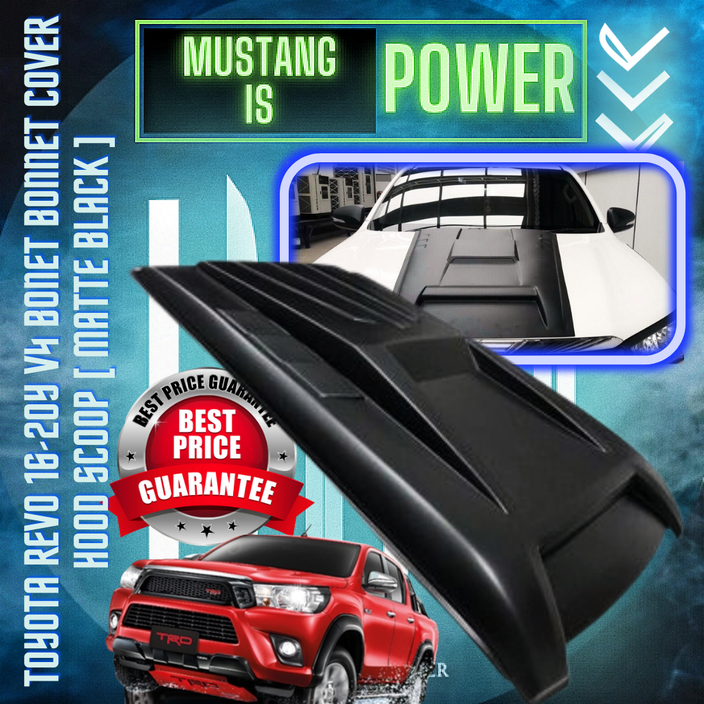 TOYOTA REVO 16-20Y V4 BONET BONNET COVER HOOD SCOOP [ MATTE BLACK ...