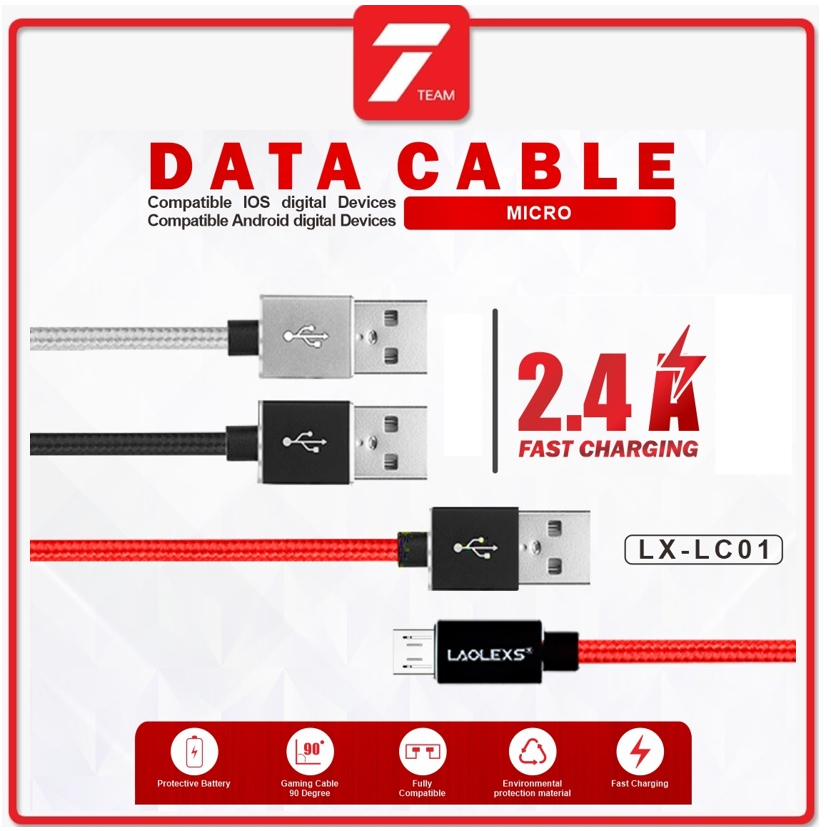 LAOLEXS Cacle Charger / Kabel data USB LX LC01 Fast Charging 2.4A Type-C & 1P | Shopee Malaysia
