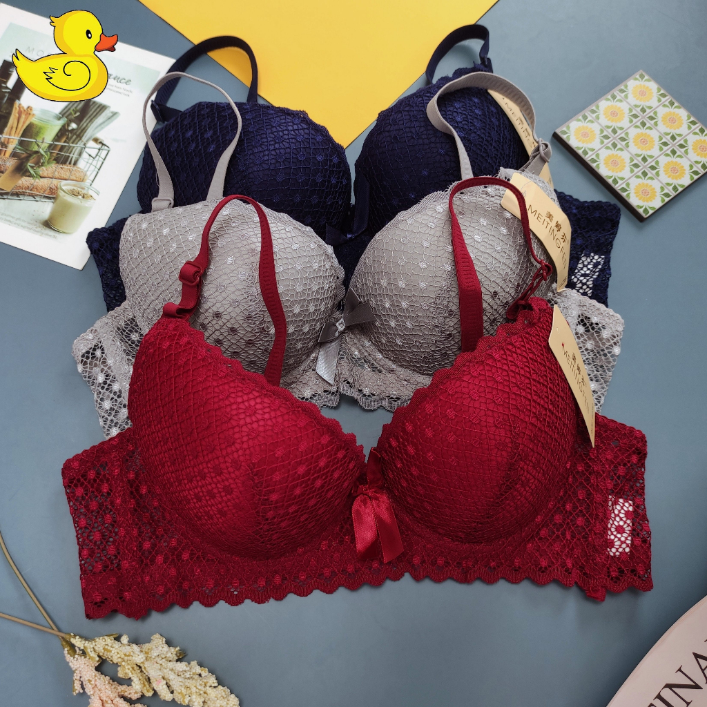 Women Bra Wired Push Up Lace Thick Sponge Baju Dalam Wanita Berwayar ...