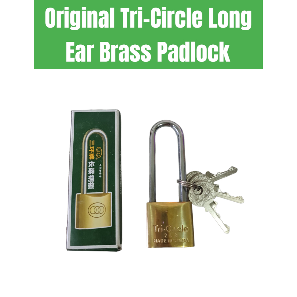 Original Tri-Circle Long Ear Brass Padlock | Shopee Malaysia