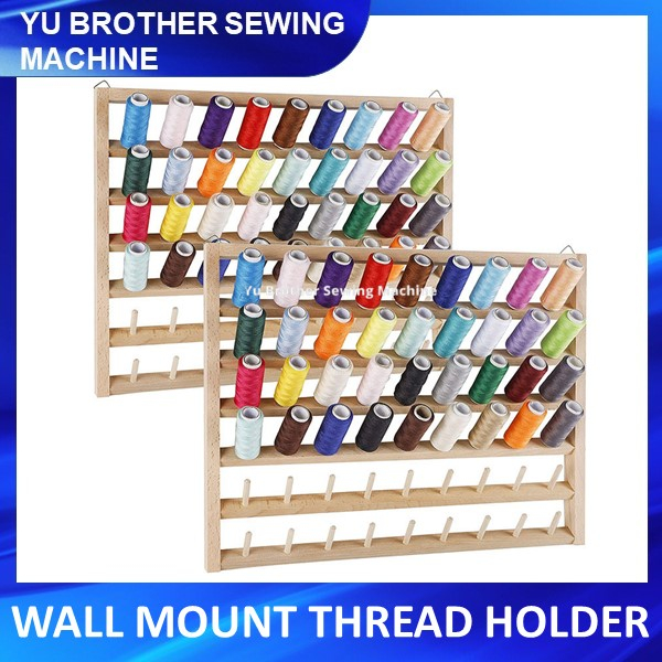 🔥READY STOCK🔥 Wall Mount Wooden Thread Holder 54 Spools / Sewing ...