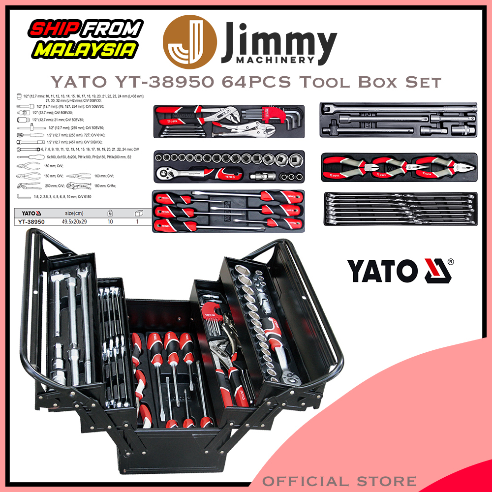 YATO 64PCS Tool Box Set Spana Set Wrench Plyer Allen Key YT-38950 ...