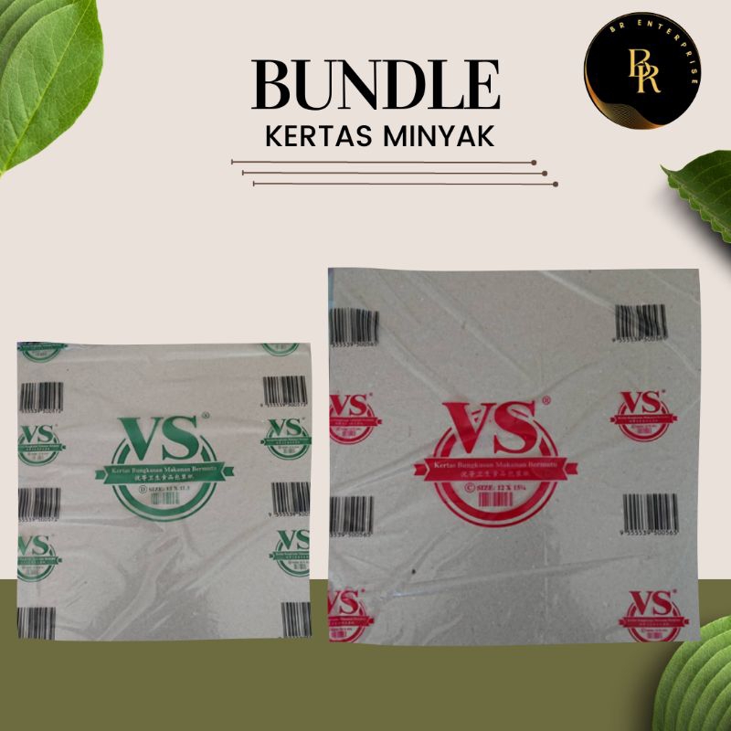 [ BUNDLE ] Kertas Minyak Makanan VS | Kertas Bungkus Nasi | Paper Food ...