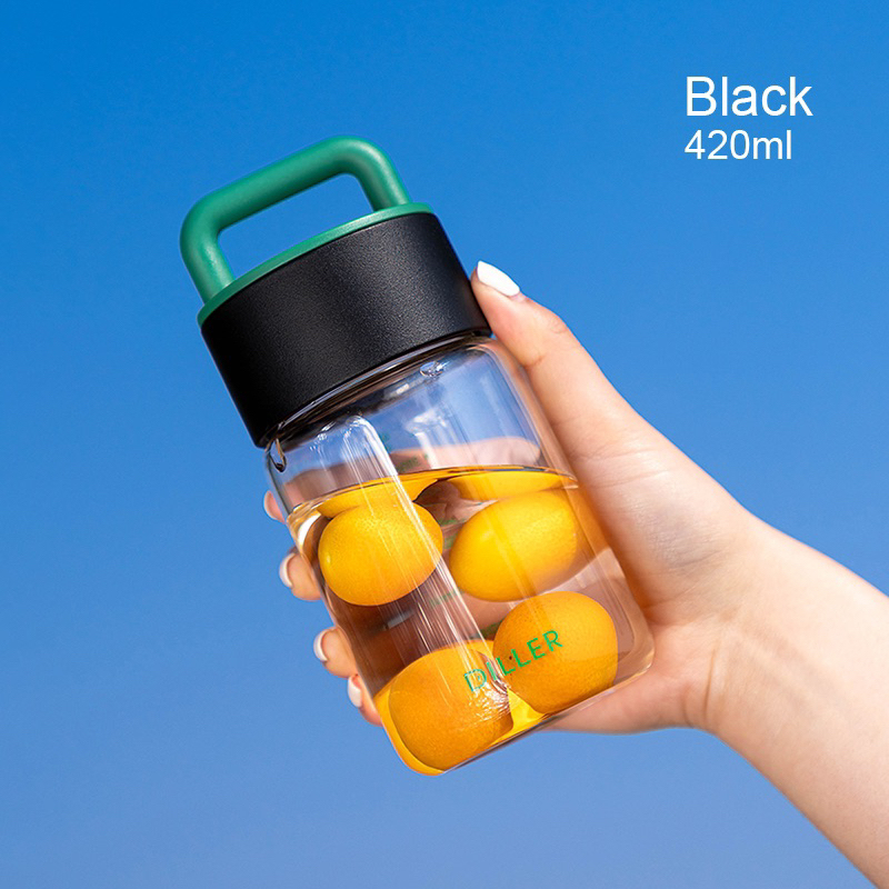 Diller EasyHandle Borosilicate Glass Water Juice Mug Bottle 388MLH568 (280ml/420ml) | Shopee ...