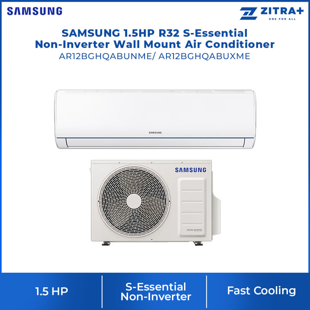 SAMSUNG 1.5HP R32 S-Essential Non-Inverter Wall Mount Air Conditioner ...