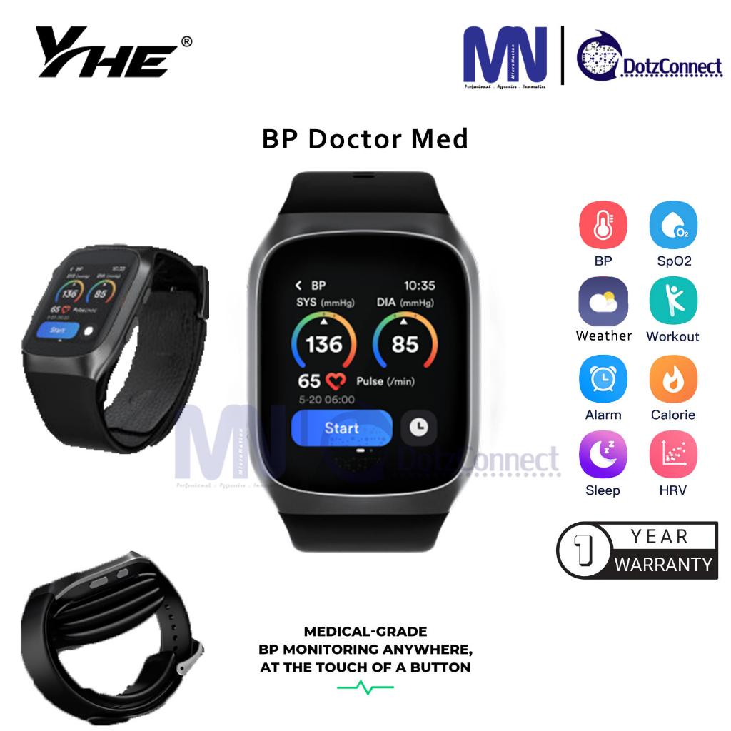 YHE BP DOCTOR MED - Medical-Grade Blood Pressure Smartwatch | Shopee Malaysia