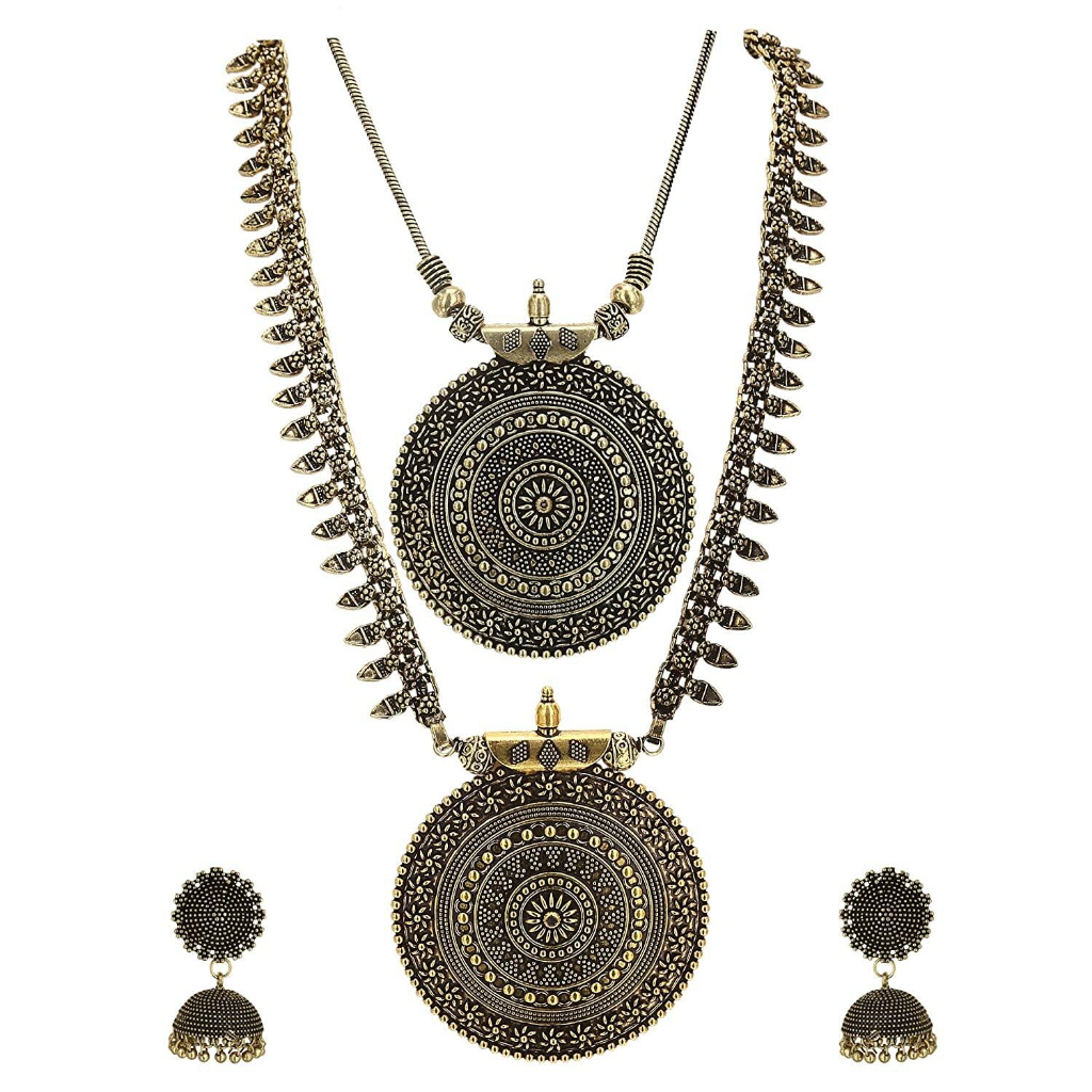 Bronze & German Silver Nayanthara Filmy Indian Ethnic Necklace Design ...