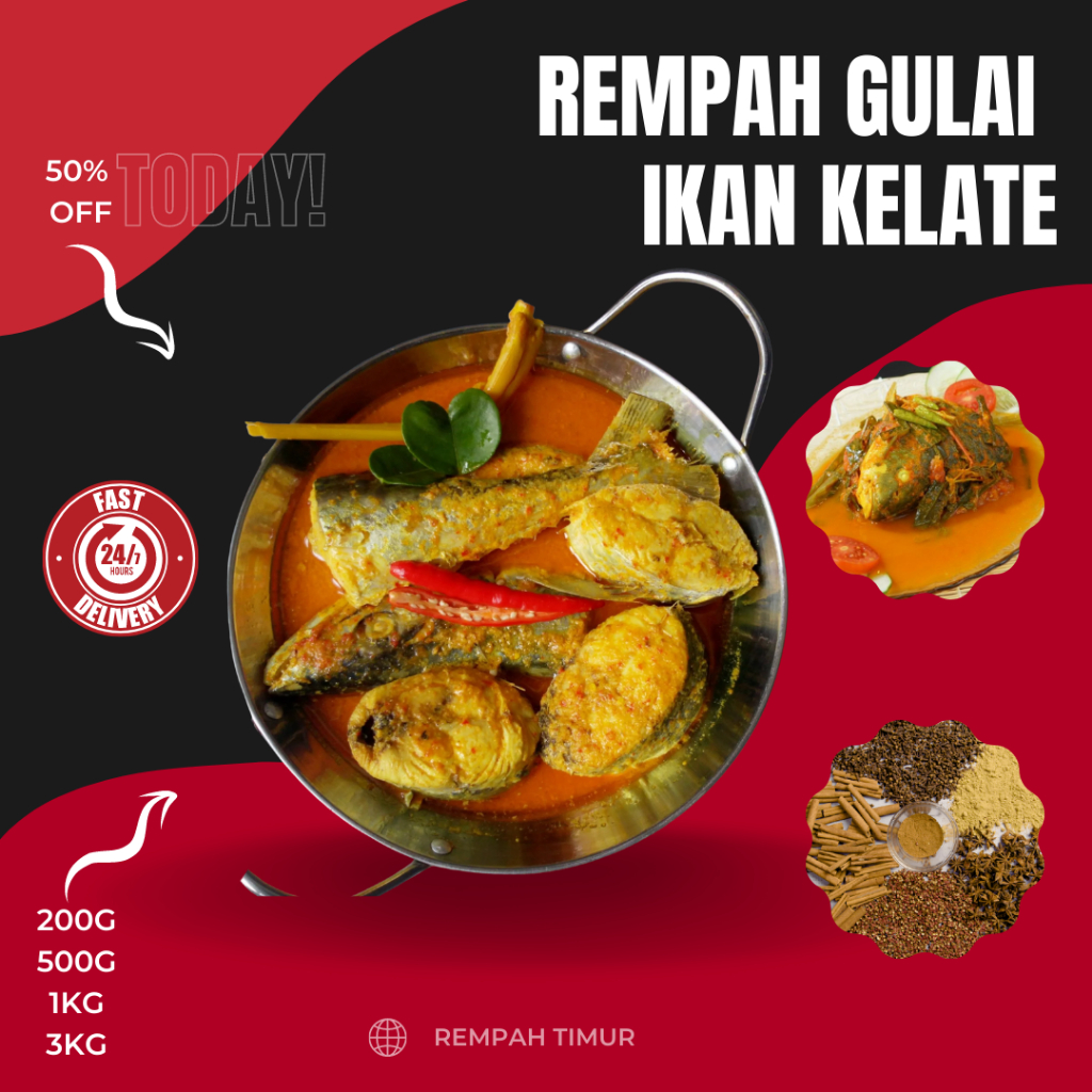 REMPAH GULAI IKAN KELANTAN 3KG/REMPAH GULAI KELANTAN/GULAI IKAN/REMPAH ...
