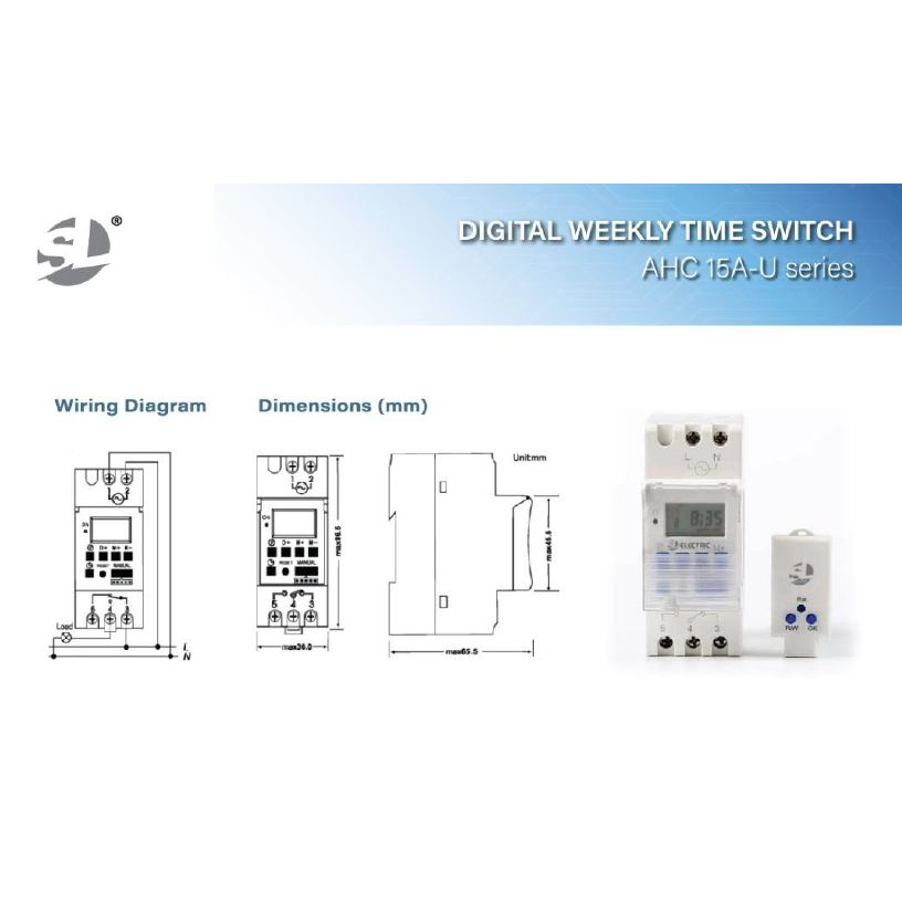 SL Digital time switch weekly AHC15A timer | Shopee Malaysia