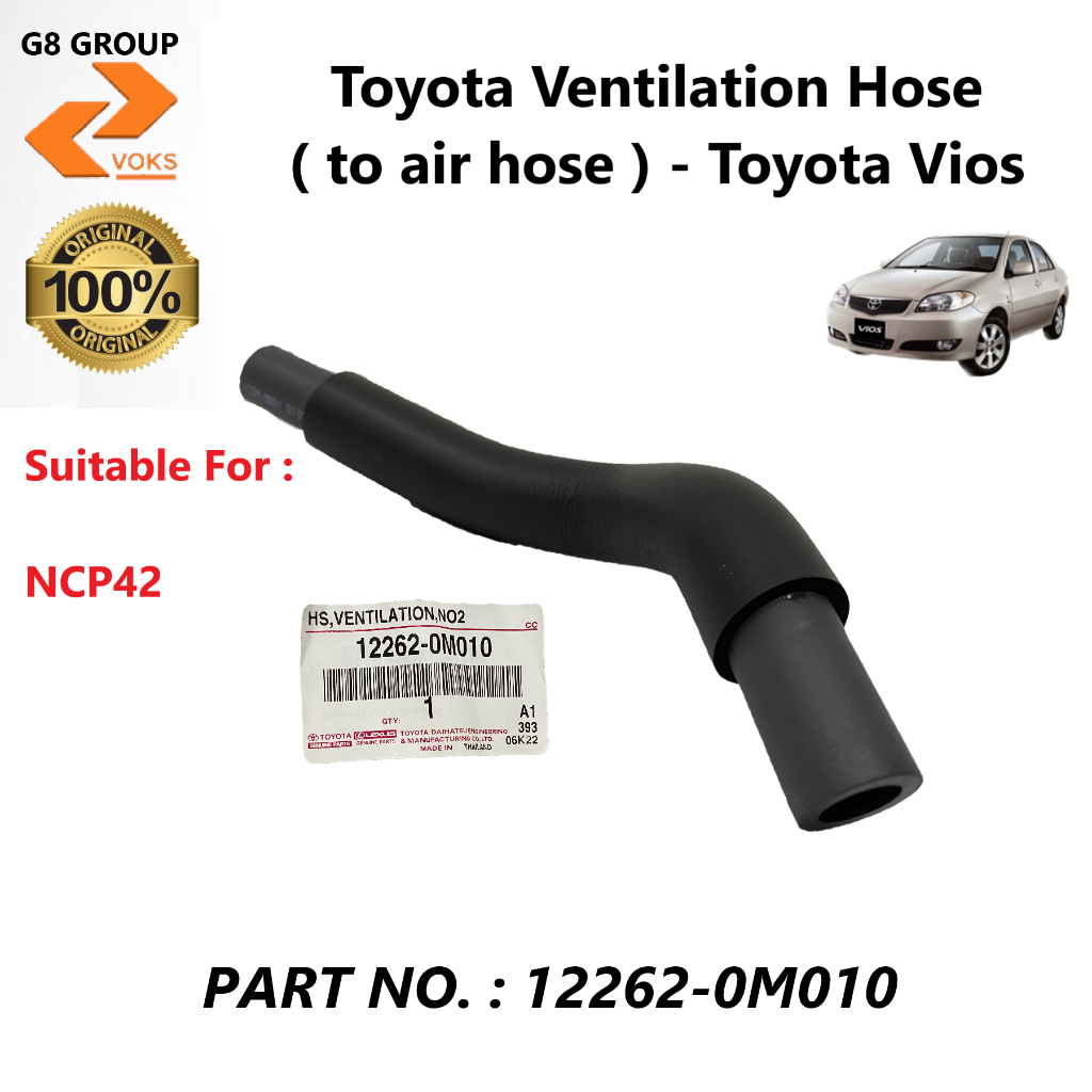 Toyota Ventilation Hose ( to air hose ) - Toyota Vios ( 12262-0M010 ...
